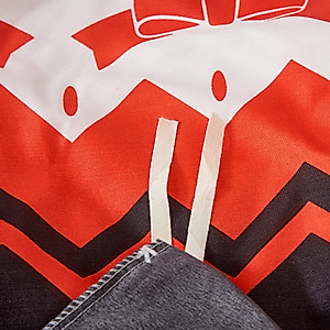 LAMEJOR Christmas Duvet Cover Set Queen Size Soft, Christmas Theme Reindeers/Bells/Christmas Trees Pattern Holiday Decor, 1 Duvet Cover+2 Pillow Cases