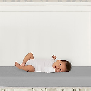 Dream On Me Snuggles Extra Firm Fiber Portable and Mini Crib Mattress in Grey, Greenguard Gold Certified, Soft Breathable Mesh Cover, Lightweight Baby Mattresses for Cribs