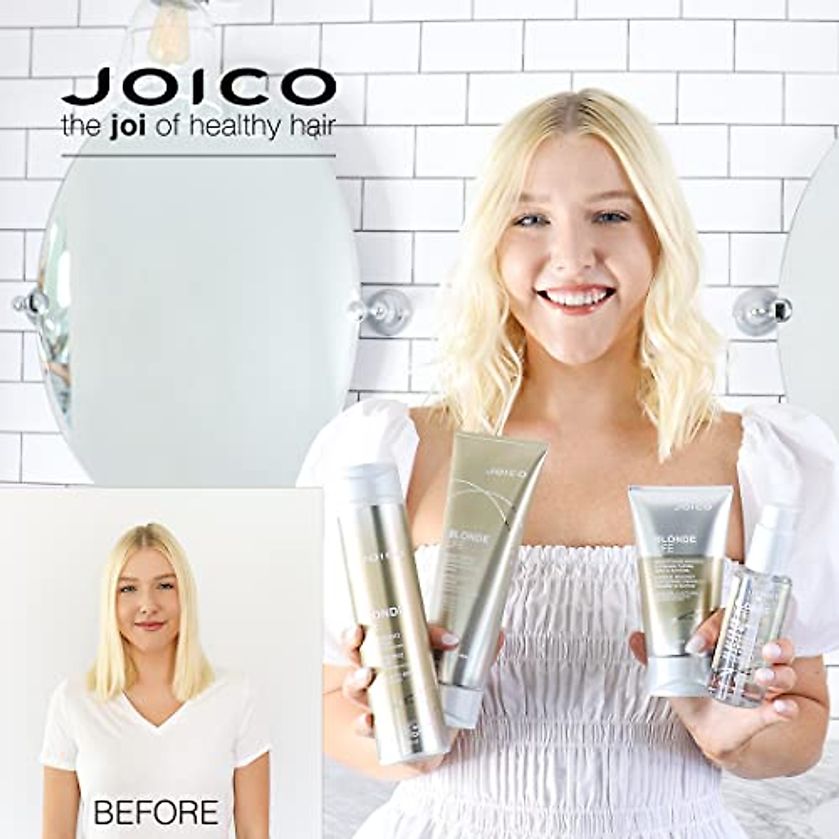 Joico Blonde Life Brilliant Glow Brightening Oil | For Blonde Hair | Tame Frizz | Boost Shine & Brilliance | Add Softness & Smoothness | With Monoi & Tamanu Oil | 3.4 Fl Oz