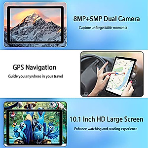 DUODUOGO Andorid Tablet 10 inch, Tablets with SIM Soft Card 4GB RAM 128GB ROM Storage,13MP Double Camera,8000mAh,FM, GPS WiFi Tablet