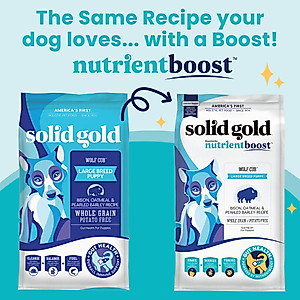 Solid Gold Large Breed Puppy Food w/Nutrientboost - Made with Real Bison, Oatmeal & Barley - Wolf Cub Whole Grain Puppy Food for Large Breed for Healthy Growth and Balanced Nutrition - 3.75 LB Bag