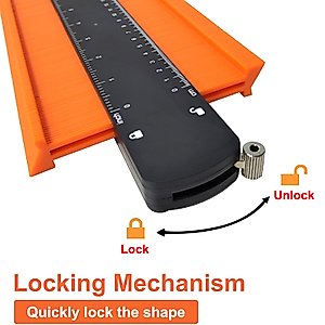 10 Inch Super Gauge Shape and Outline Tool, Contour Gauge Profile Tool with Lock, Measuring Tools Shape Duplicator Woodworking Tools for Flooring, Carpenter, Construction, Cool Gifts for Men