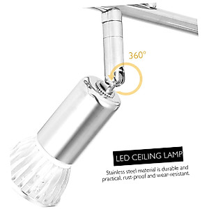 DOITOOL 1pc Led Clothing Store Window Background Wall Gu10 Spotlight Decorative Ceiling Lamp Led Ceiling Lights Recessed Light Fixtures Chandelier Lamp Track Head Dimmable Stainless Steel