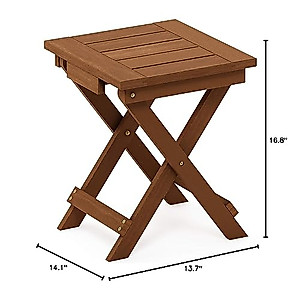 Furinno FG18556 Tioman Hardwood Patio Furniture Outdoor Folding Table Small, Natural
