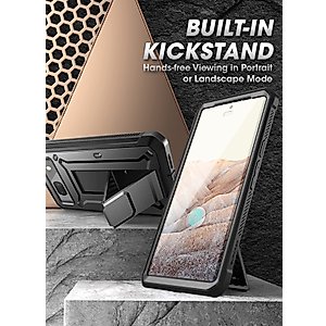 SUPCASE Unicorn Beetle Pro Series Case for Google Pixel 7 (2022 Release), Full-Body Rugged Belt-Clip & Kickstand Case with Built-in Screen Protector (Black)
