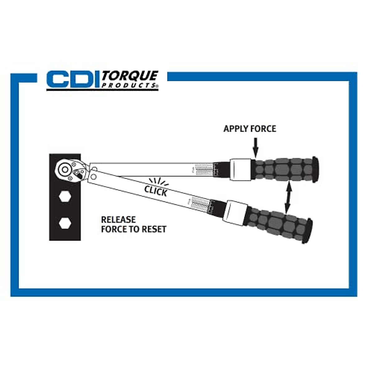 CDI 2503MFRMH Dual Scale Micrometer Adjustable Click Style Torque Wrench with Metal Handle - 1/2-Inch Drive - 30 to 250 ft. lbs. Torque Range