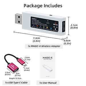 MAYFLASH Magic-X Wireless Bluetooth USB Adapter for Xbox Series X/S Xbox One PS3 Switch PC mac OS Neo Geo Mni/Ar cade Stick Pro PS Classic Raspberry Pi Steam Entertainment System