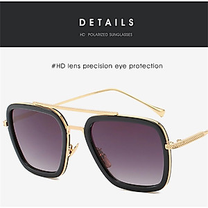 HPIRME Rectangle Sunglasses Women Oval Vintage Square Sun Glasses Men Shades Female Eyewear Anti-glare UV400,3,One size