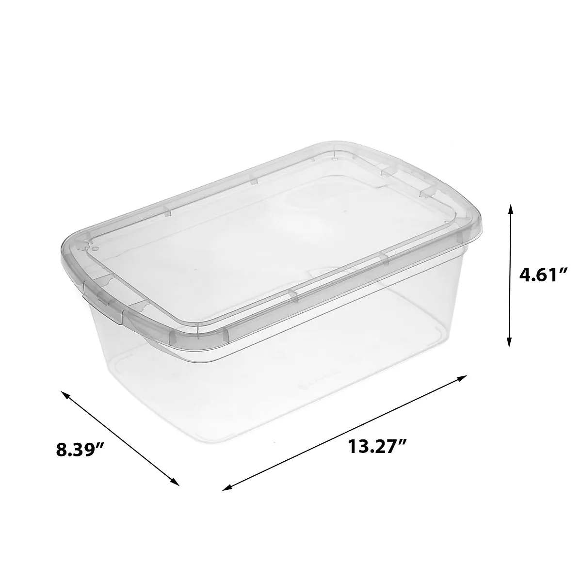 Prodeplast 6.4 Qt (1.6 Gal) Plastic Storage Container Bins with Secure Lid | Durable and Nestable Organizing Totes | Clear Color | 12 Pack