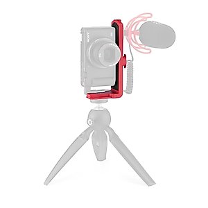 JOBY Vert 3K, L-Bracket for Photos and Videos, Combinable with GorillaPod 3K Kit, Table Tripod for Mirrorless and CSC Cameras, Vlogging Camera, Youtuber and TIK Toker Content Creation,Red,JB01684-BWW