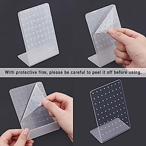PH PandaHall 4 Pack 72 Holes Acrylic Earring Holder Organizer Ear Studs Jewelry Storage Display Rack Showcase Earrings Display Stand Earring Storage for Selling Retail Marketing Personal 3x2x4.5inch