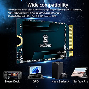M.2 2230 SSD 256GB SSHARKSPEED NVMe PCIe Gen3.0X4 Internal Solid State Drive, Compatible with Steam Deck，Microsoft Surface pro 7/pro 8+/pro X/laptop3/laptop4/laptop Go, Ultrabook(256GB, 2230 Gen3.0)