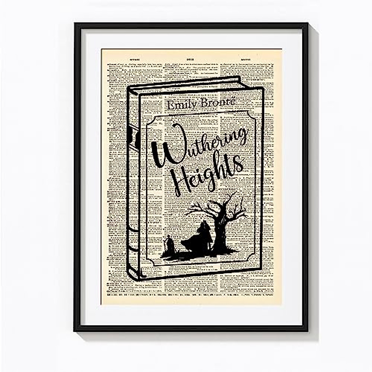 Wuthering Heights Quotes on Upcycled Vintage Dictionary Art Print Quotes and Sayings Print - UNFRAMED 9 X 12 inches Gift For Wuthering Heights Fans