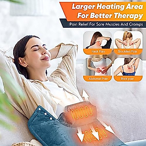 New Hucttsva Heating Pad for Neck and Shoulder, 2lb Weighted Electric Neck Heating Pads for Back Pain Relief, 6 Heat Settings 4 Timers Auto Off, Christmas Birthday Gifts for Women Men Mom Dad