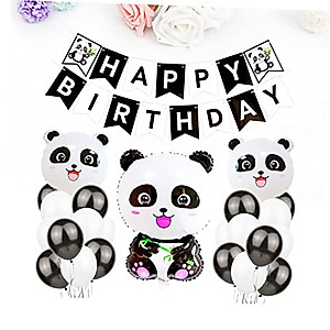 Abaodam 24pcs Cute Balloons Banner Giant Zoo Animal Balloons flower garland decorations happy birthday ballon animal decor birthday decoration decorative balloon set Pull the flag decorate