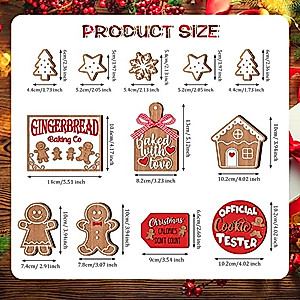 Christmas Tiered Tray Decor Winter Table Wooden Sign Decorations Xmas Tabletop Farmhouse Coffee Signs Ginger Man Snowmen Santa Decor for Christmas Party Home Kitchen Holiday (Classic, 12 Pcs)
