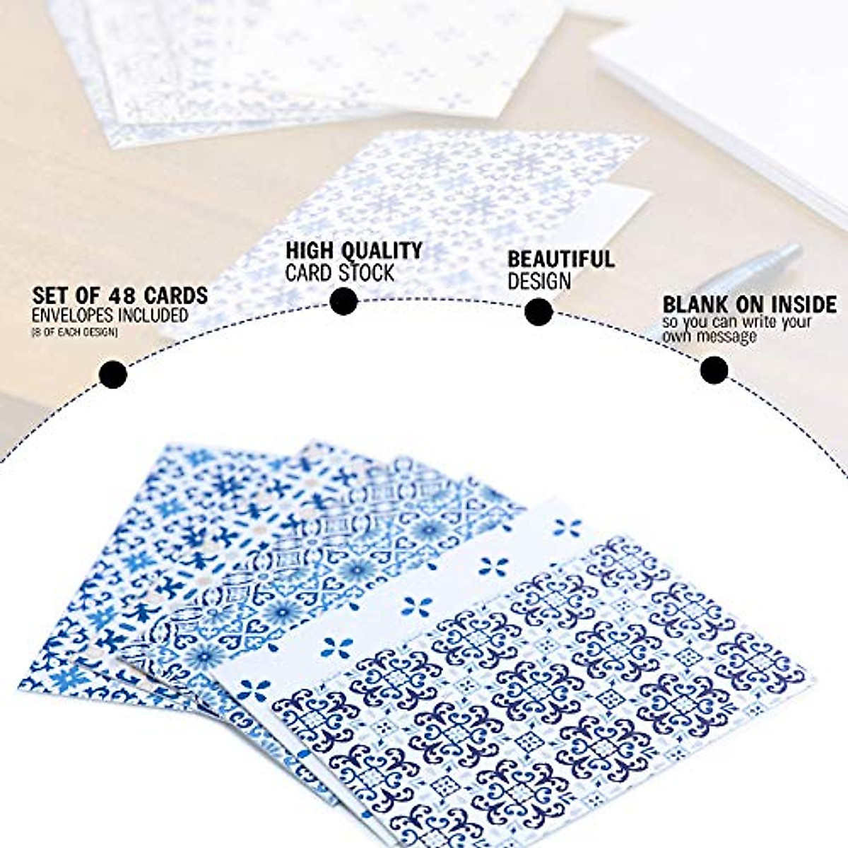 Blank Note Cards with Envelopes I 48 PACK - Blank Greeting Cards I Colorful Notecards and Envelopes Set for All Occasions Thank You Stationary, Ideal for Personal and Business Use, Premium Card Stock