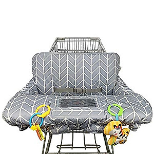 Shopping Cart Cover for Baby ICOPUCA Cotton High Chair Cover, Reversible, Machine Washable for Infant, Toddler, Boy or Girl Large (Grey Arrow Print)