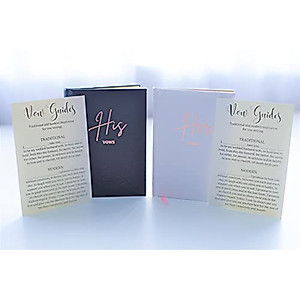 Wedding Vow Books His and Hers- Vow Books, Set with Wedding Cards for Parents, Vow Books for Wedding, Hardcover Rose Gold Foil & Gilded Edges, 13.97 X10.16 CM 40 Pages, 2 pcs Navy Blue White