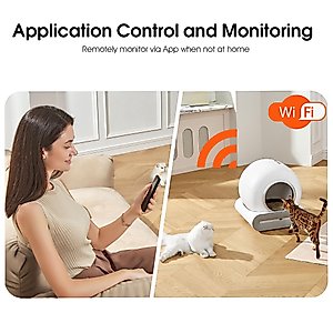 Automatic Smart Self-Cleaning Cat Litter Box,Automatic Cat Litter Cleaning Robot with 65L+9L Large Capacity/Smart Home App with Voice Control for Multiple Cats