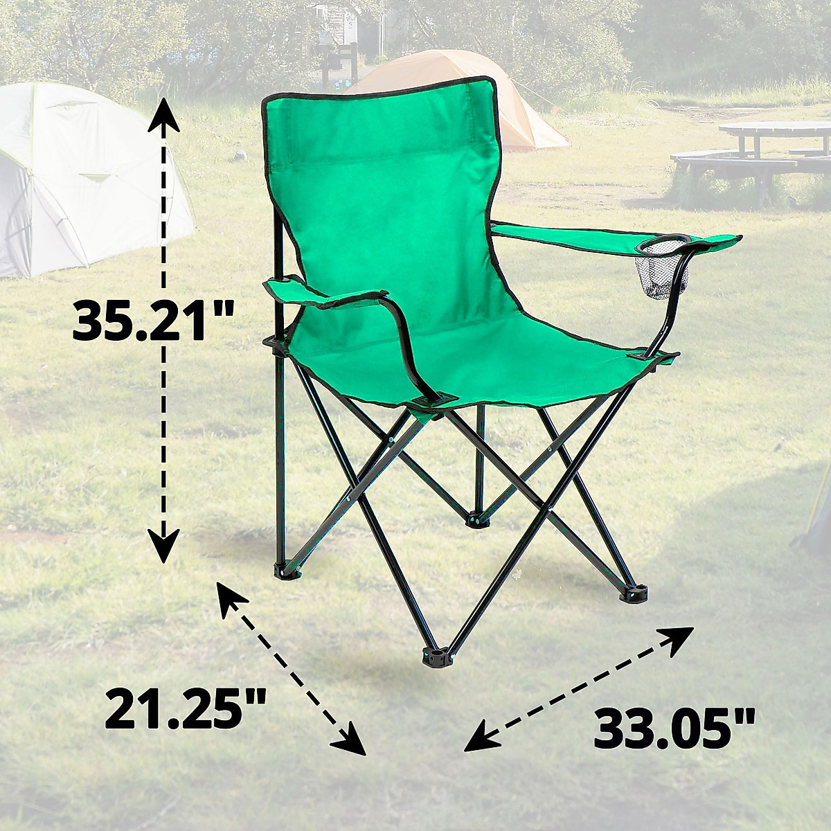 Four Seasons Courtyard 6-Pack Lightweight Folding Lawn Chair with Cupholder for Camping
