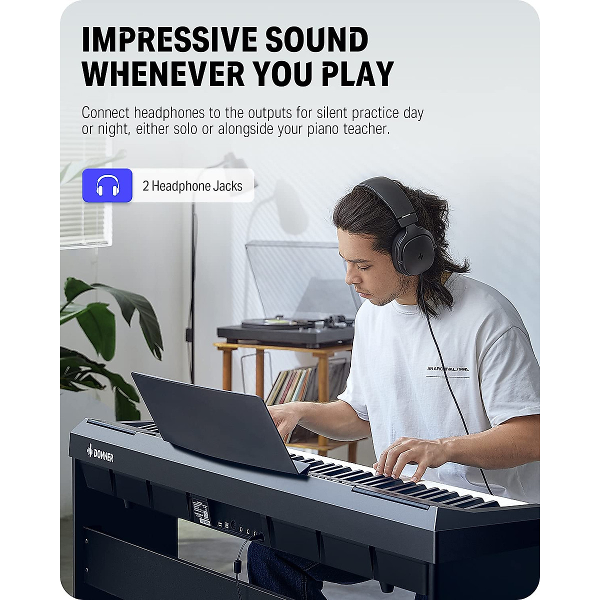 Donner DEP-20 Beginner Digital Piano + Donner Duet Piano Bench