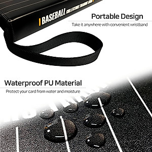 ZINOMAR Baseball Card Binder with Sleeves, 40 Pcs 9-Pocket Pages for 720 trading cards, Portable Card Collector Album Holder Book, Zip Carrying Case Display Storage for TCG - Black