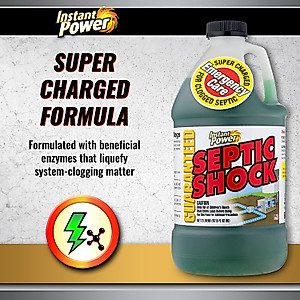 Instant Power Septic Shock Septic Tank Treatment, Drain Cleaner Liquid Clog Remover for Septic System, 67.6 FL OZ (2 Liter)