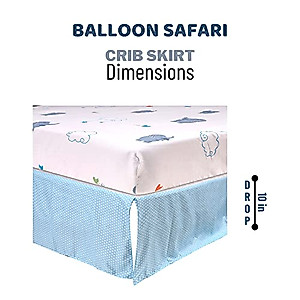 Baby Bees 4 Pieces Balloon Safari Crib Bedding Sets for Boys and Girls | Baby Bedding Set of Crib Sheet, Quilt, Dust Ruffle for Standard Size Crib