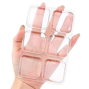 Xfenvs Door Knob Wall Shield, 6PCS Transparent Square Guard Door Stopper Wall Protector Silencer, Self Adhesive Door Handle Bumper (1.57" Small Square 6 PCS, Clear)