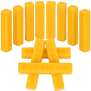 Sukh 12PCS Yellow Beeswax-Bar - 290g Beeswax Block - Wax Bar Wax Block Yellow Beeswax Bulk Bar of Wax Yellow Beeswax for Candles Triple Filtered Skincare,Lip Balms,Lotions,DIY Projects,Soap