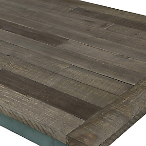 Roundhill Furniture Prato Two-Tone Finish Wood Dining Table, Blue and Brown