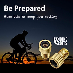 Bike Bits Brass Presta Valve Adapter - Convert Presta to Schrader - Inflate Tire Using Standard Bike Pump or Air Compressor (4 Pack)