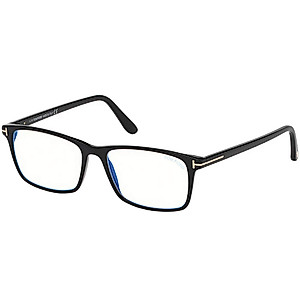 Eyeglasses Tom Ford FT 5584 -B 001 Shiny Black, Rose Gold"t" Logo/Blue Block Le