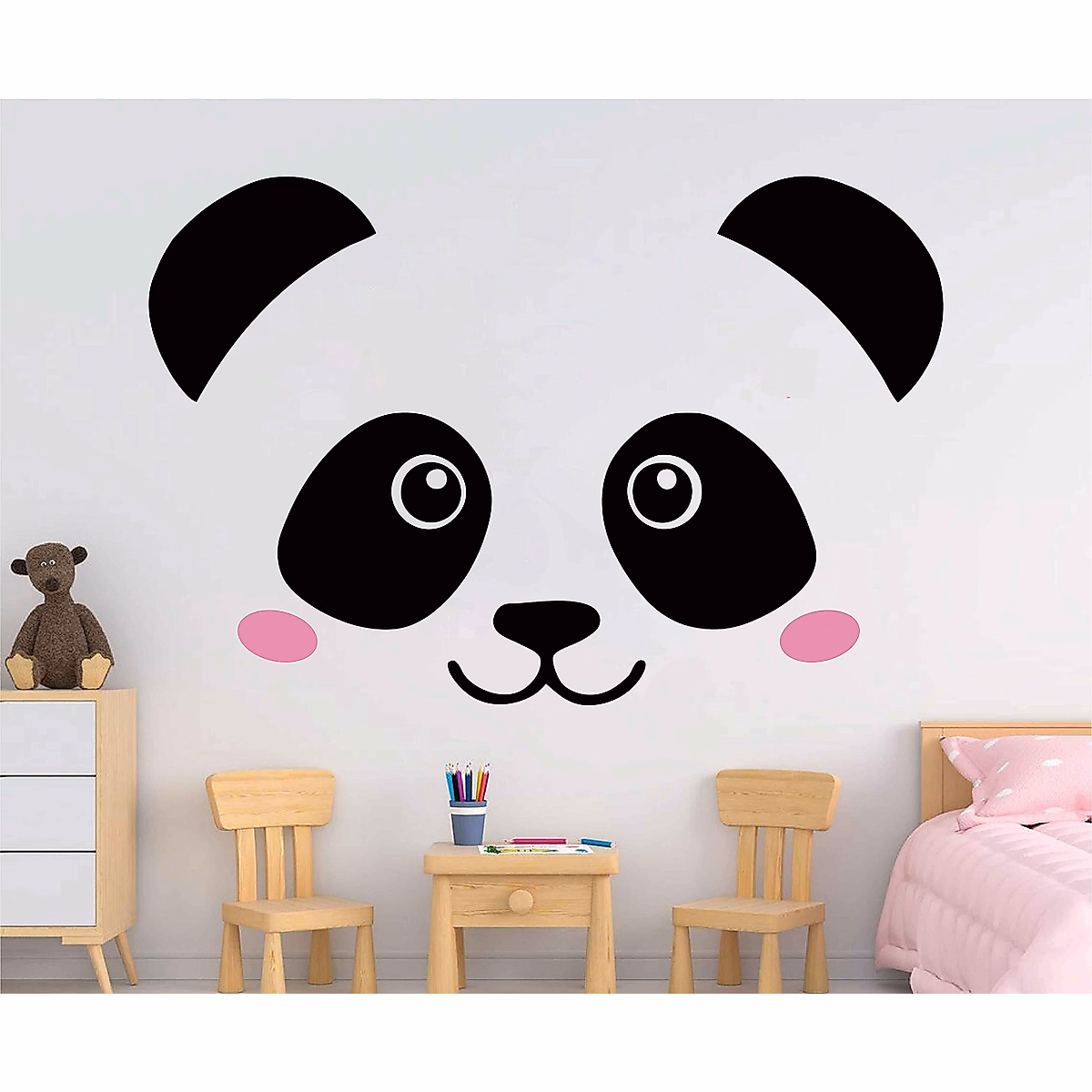 Panda Head Wall Decals Sticker for Kids Room YT1909 (Color 1)