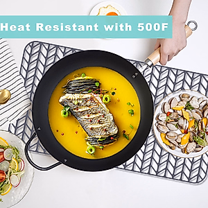 AWOKE Silicone Sink Protectors for Kitchen Sink, 26''x 14'' Folding Non-slip Sink Mat Grid, for Bottom of Farmhouse Stainless Steel Porcelain Sink with Rear Drain (Grey)