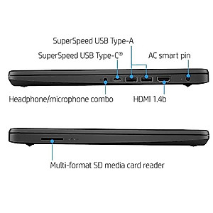 HP 2023 Newest Upgraded Laptops for College Student & Business, 14'' HD Computer, Intel Celeron N4120 Quad-Core, 8GB RAM, 128GB(64GB SSD+64GB Card) Fast Charge, Windows 11, Black (14-dq0051dx)