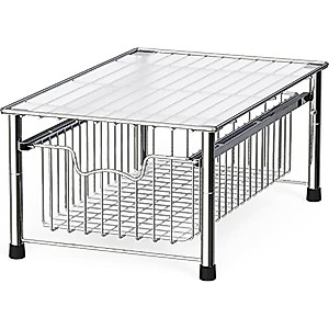 Simple Houseware Stackable Basket Drawer, Chrome