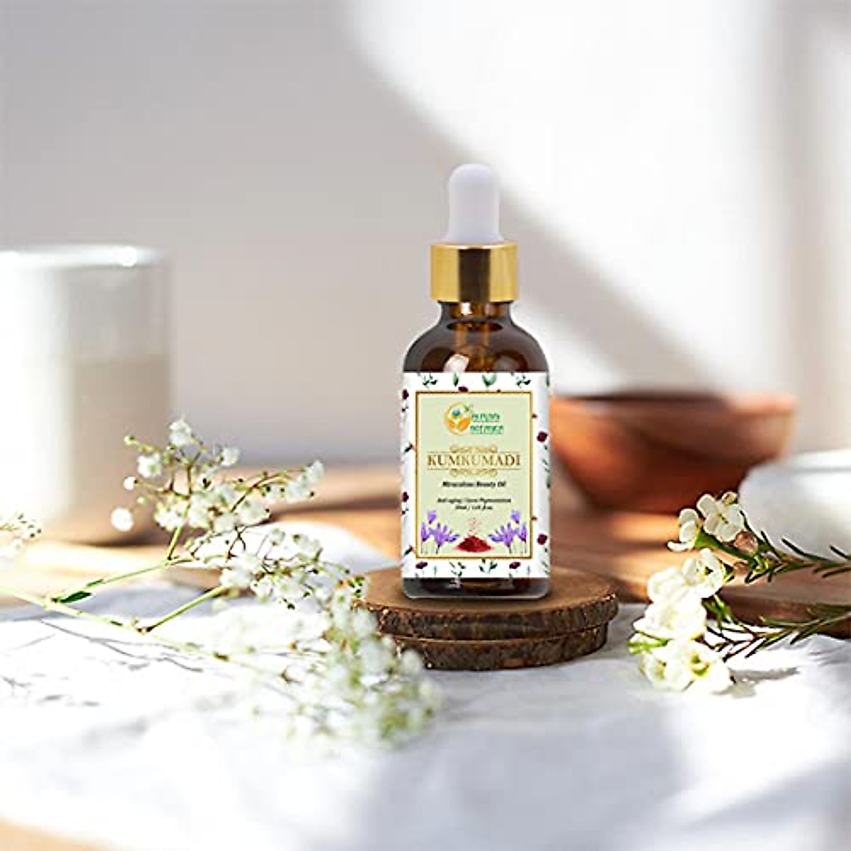 Herbs Botanica Kumkumadi Oil Pure Ayurveda Face Oil with Saffron, Serum Face Moisturizer 26 Herbs 30 Ml