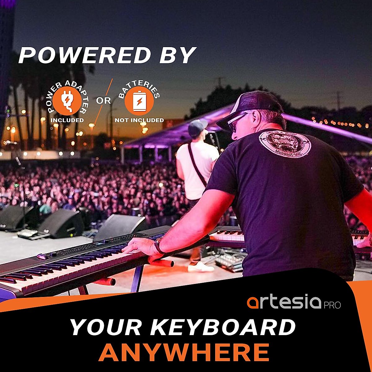 Artesia PE-88 Arranger Keyboard Piano with Full Size Velocity Sensitive Keys - 88 Key Semi-Weighted Keyboard Workstation - Portable Electric Piano Keyboard with 137 Voices & 100 Backing Track Styles