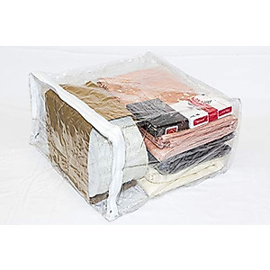Clear Vinyl Zippered Storage Bags 11 x 11 x 6 Inch 5-Pack for Blankets, Sweaters and Pants