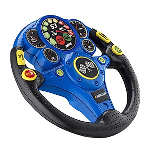 NASCAR Racing Wheel Rev N Roll Steering Wheel for Kids Toys, Boy Games Sound Effects Light Up Display Ages 3 Up Toddlers