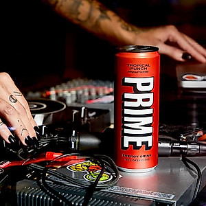 PRIME Energy TROPICAL PUNCH | Zero Sugar Energy Drink | Preworkout Energy | 200mg Caffeine with 355mg of Electrolytes and Coconut Water for Hydration| Vegan | Gluten Free |12 Fluid Ounce | 12 Pack