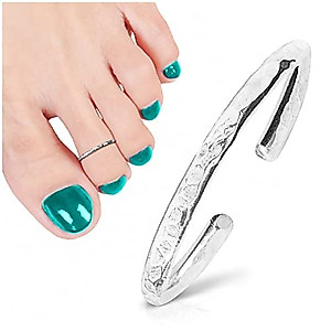 925 Sterling Silver Toe Ring | Open Back Band Ring for Toe | Sterling Silver Hawaiian Adjustable Toering | One Size Fits Most Toes