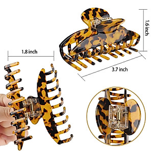 4 PCS 3.7 Inch Large Hair Claw Clips Strong Hold Hair Clips Non-slip Accessories for Thin Hair Thick Hair for Women Girls