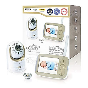 Infant Optics DXR-8 Video Baby Monitor, Non-WiFi Hack-Proof FHSS Connection, Interchangeable Lenses, Pan Tilt Zoom, LED Sound Bar, Night Vision, and Two-way Talk