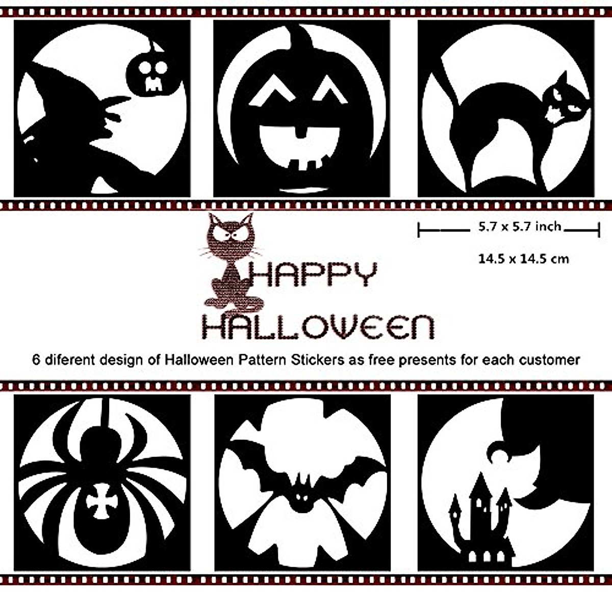 Antner Pumpkin Carving Tools Kit, 4 Pieces Heavy Duty Stainless Steel Carving Tools Set and 6 Pieces Halloween Pumpkin Carved Stencils Stickers