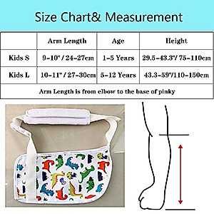 Ledhlth Dinosaur Kids Arm Sling for Boys Toddler Shoulder Sling for Shoulder Injury Padiatric Elbow Sling for Broken Arm Wrist Sling for Dislocated Shoulder (Kids L)