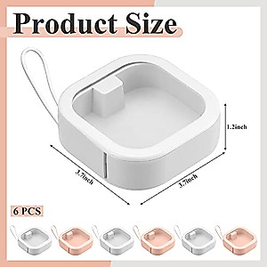 6 Pcs Hair Tie Organizer Qtip Dispenser Bathroom Storage Organizer Cotton Swab Holder Portable Travel Qtip Holder Cotton Swabs Dispenser Kids Hair Accessory Box with Lid for Bathroom (Pink, White)