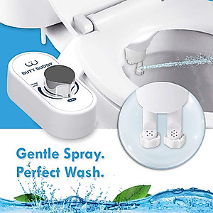 BUTT BUDDY Duo (2 Pack) - Bidet Toilet Seat Attachment & Fresh Water Sprayer (Easy to Install, Dual-Nozzle Cleaning, Non-Electric, Sanitary Bathroom)